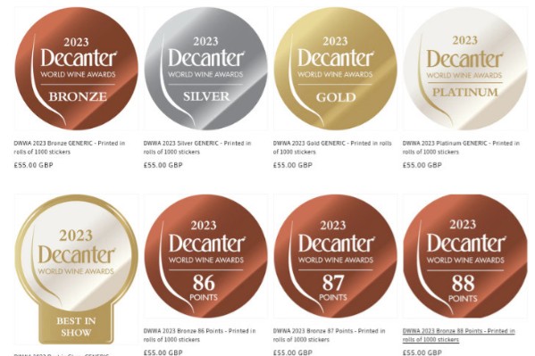 80% of wines entered in the Decanter competition come away with awards